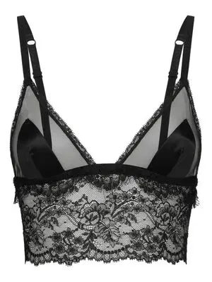 Dolce & Gabbana Lace Longline Bralette - Black