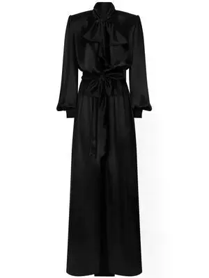 Dolce & Gabbana Long Silk Satin Dress With Front Slit