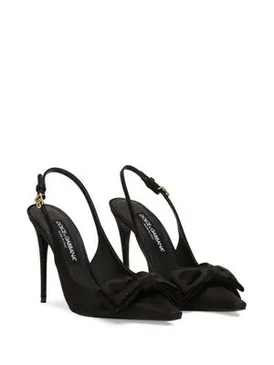 Dolce & Gabbana 105mm Bow-detail Slingback Pumps