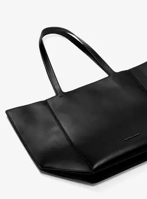 Michael Kors Jordi Large Leather Tote Bag - Black
