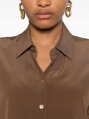 JOSEPH Crepe De Chine Blouse - Brown