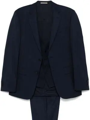 BOSS Mini-check Three-piece Suit - Blue
