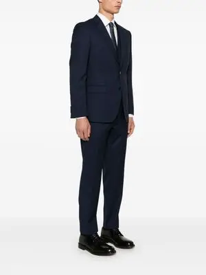 BOSS Mini-check Three-piece Suit - Blue