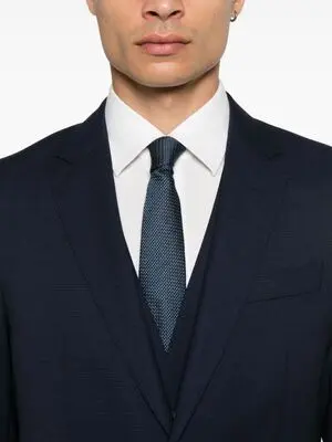 BOSS Mini-check Three-piece Suit - Blue