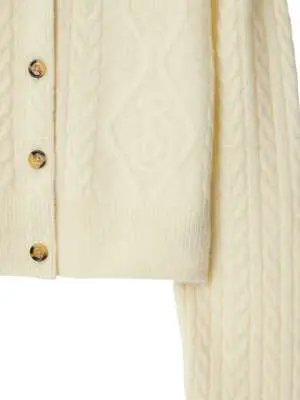 Burberry Cropped Aran-knit Cardigan