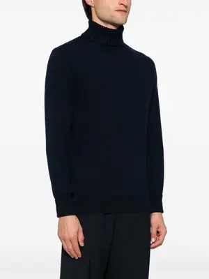 BALLANTYNE Roll Neck Sweater - Blue
