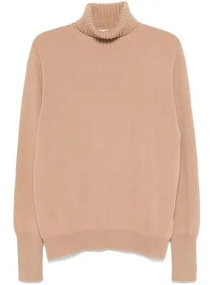 BALLANTYNE Cashmere Roll Neck Sweater - Brown