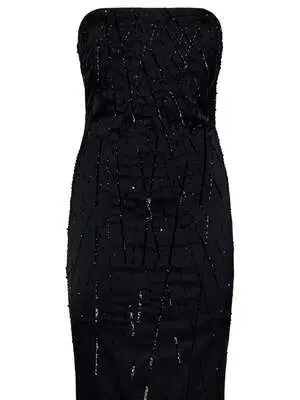 ROOM76 Crystal-embellished Satin Gown