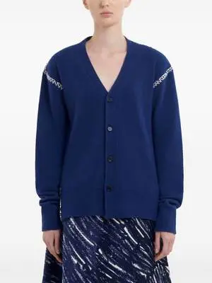 Marni Whipstitch-trim Virgin Wool-cashmere Blend Cardigan