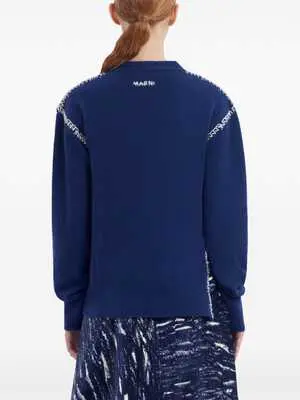 Marni Whipstitch-trim Virgin Wool-cashmere Blend Cardigan
