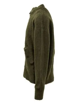 LANEUS Brushed-effect Cardigan - Green