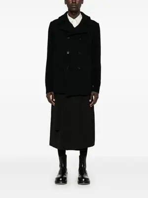 Comme Des Garçons Ribbed-sleeve Pea Coat