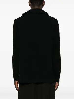 Comme Des Garçons Ribbed-sleeve Pea Coat