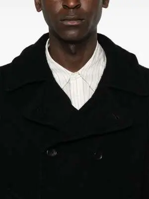 Comme Des Garçons Ribbed-sleeve Pea Coat