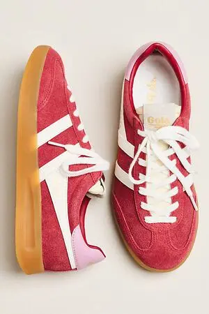 Gola Cyclone Leather Sneakers - Deep Red/off White/candy/gum