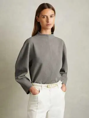 REISS Markari Sculpted High Neck Top