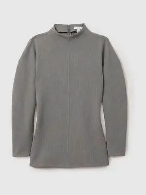 REISS Markari Sculpted High Neck Top