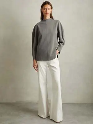 REISS Markari Sculpted High Neck Top
