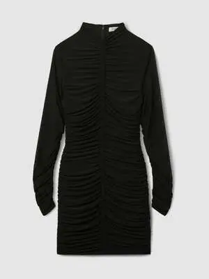 REISS Sabrina Ruched Jersey Mini Dress