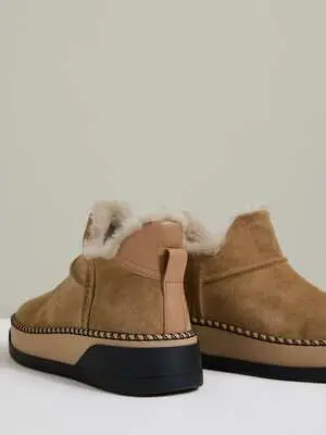 REISS Sylvie Shearling-lined Suede Ankle Boots