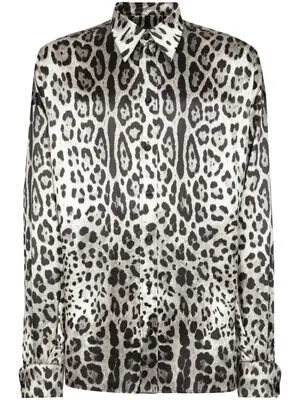 Dolce & Gabbana Leopard-print Shirt - Grey