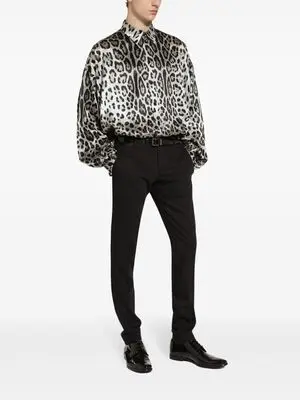 Dolce & Gabbana Leopard-print Shirt - Grey