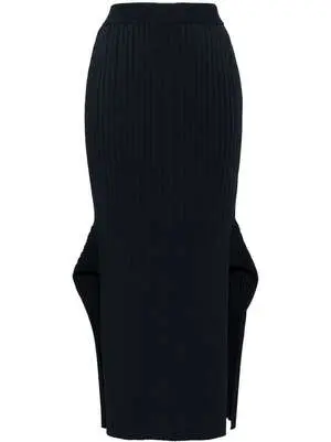 Stella McCartney Ribbed Flared Slit Midi Skirt