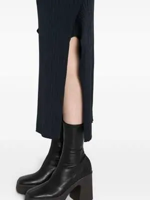 Stella McCartney Ribbed Flared Slit Midi Skirt