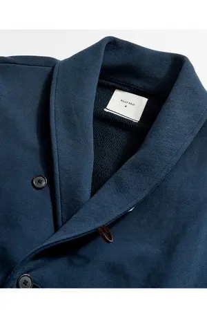 Billy Reid John Shawl Collar French Terry Jacket - Carbon Blue