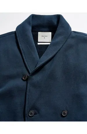 Billy Reid John Shawl Collar French Terry Jacket - Carbon Blue