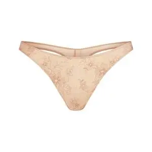 SKIMS Shine Foundations Dipped Thong - Sand Lace Print
