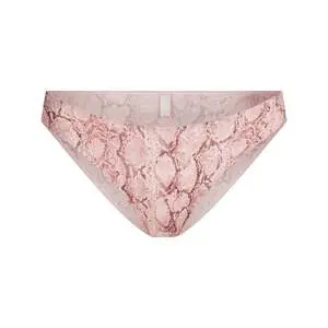SKIMS Shine Foundations Dipped Bikini Bottom - Rose Pastel Snake Print