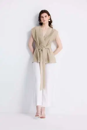 REISTOR Power Moves Short Sleeve Top In Neutral Beige Multi