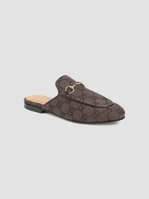 Gucci Princetown Canvas Slippers