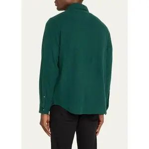 GOD'S TRUE CASHMERE Cashmere Gauze Shirt With Emerald Snaps