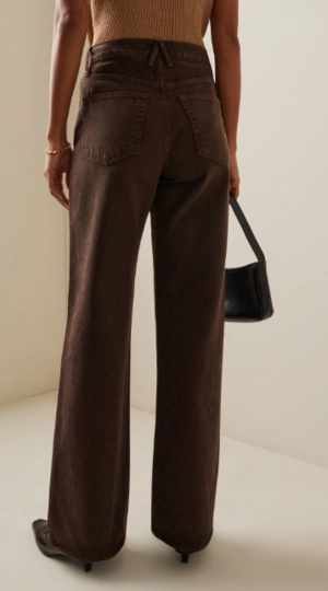 SLVRLAKE Grace Rigid High-rise Wide-leg Jeans - Brown