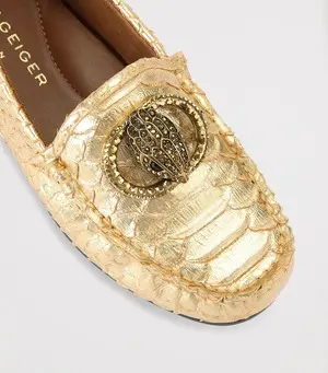 Kurt Geiger Lizard-effect Patent Leather Loafers