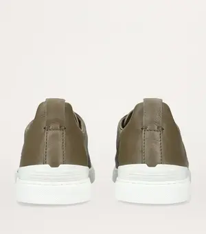 Zegna Crocodile Leather Triple Stitch Sneakers - Green