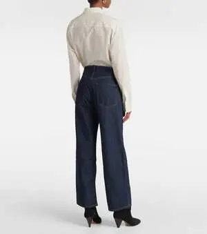 AGOLDE Ren High-rise Wide-leg Jeans In Polished