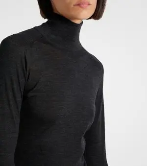 Alaïa Faux Shearling-trimmed Virgin Wool Midi Dress