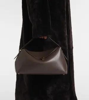 TOTEME T-lock Leather Tote Bag - Brown
