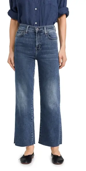 7 For All Mankind Cropped Alexa Jeans With Raw Edge Hem
