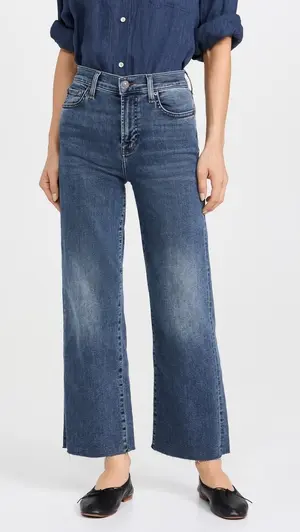 7 For All Mankind Cropped Alexa Jeans With Raw Edge Hem