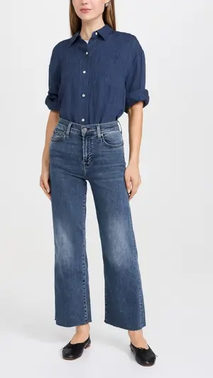 7 For All Mankind Cropped Alexa Jeans With Raw Edge Hem