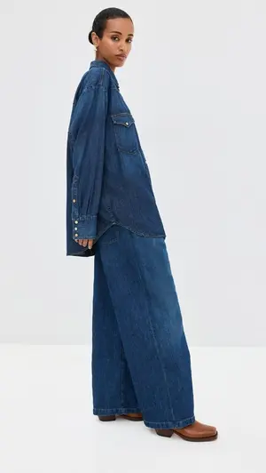 TWP Supersized Rancher Shirt - Dark Wash