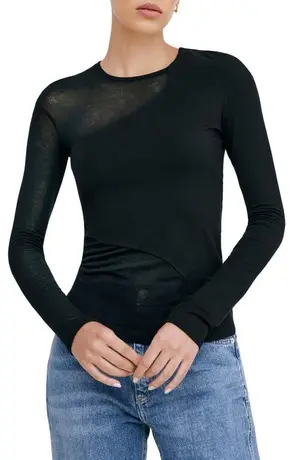 MARCELLA Casey Contrast Knit Top