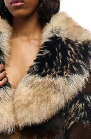 AZALEA WANG Portia Crop Faux Fur Jacket
