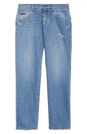 Dolce & Gabbana Distressed Straight-leg Jeans