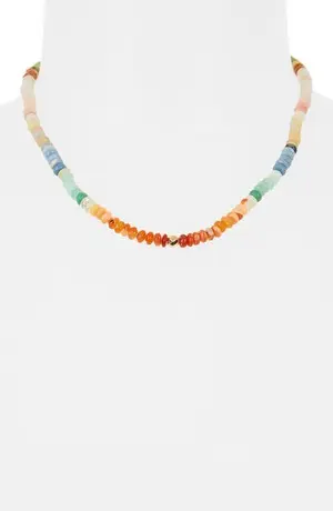 Anzie Boheme Beaded Opal Necklace - White Multicolor