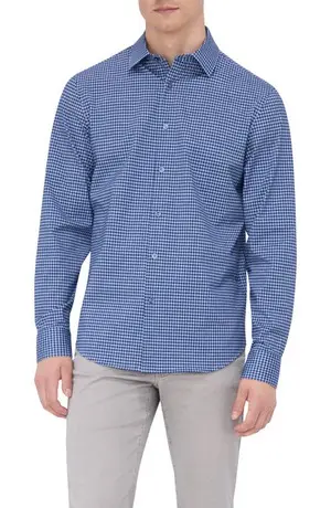 Bugatchi James Ooohcotton® Microcheck Button-up Shirt - Air Blue